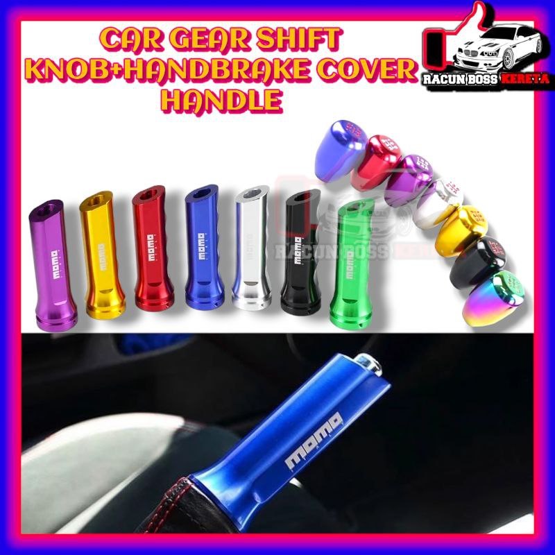 Universal Racing Car Aluminum 5 Speed Car Gear Shift Knob +Handbrake ...