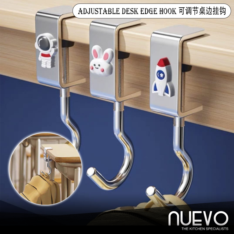 Adjustable Removable Table Edge Storage Hook Office Desktop Hooks ...