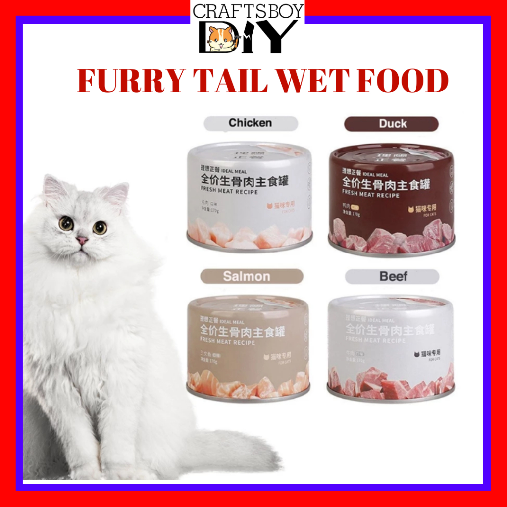 Furry Tail Cat Wet Food Fresh Meat Recipe Raw Bone Canned Wet Food 170g ...