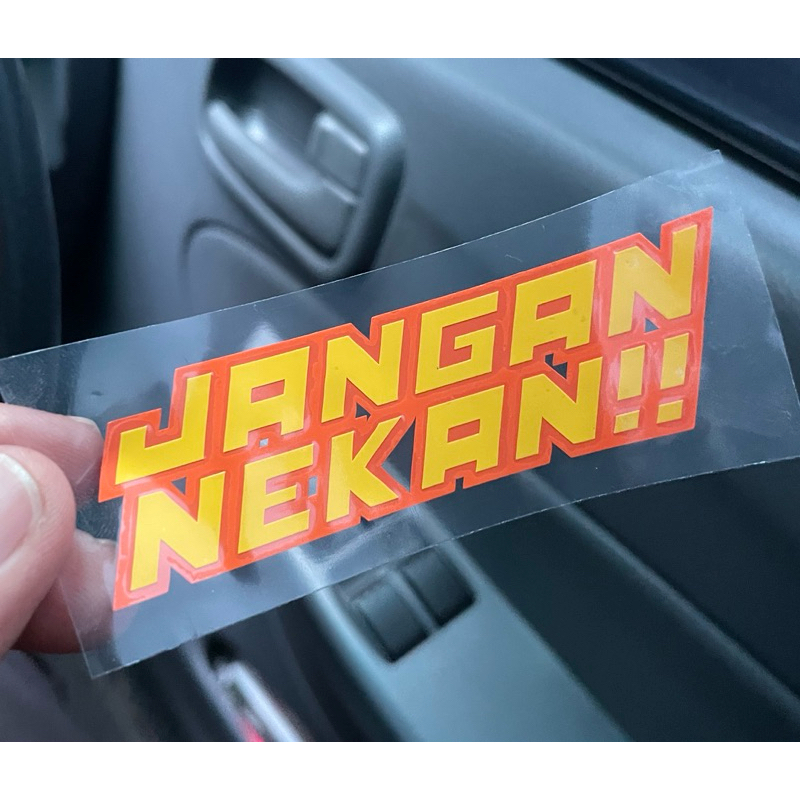 Sticker motor Jangan Nekan!! sticker waterproof | Shopee Malaysia