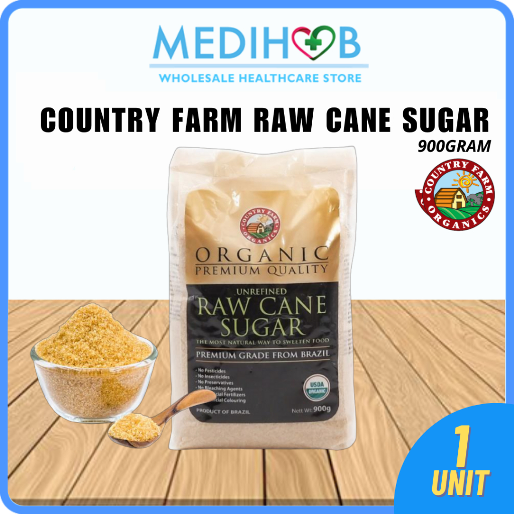 [PREMIUM] Certified Organic Raw Cane Sugar 900g Country Farms 有机原糖黄糖 ...