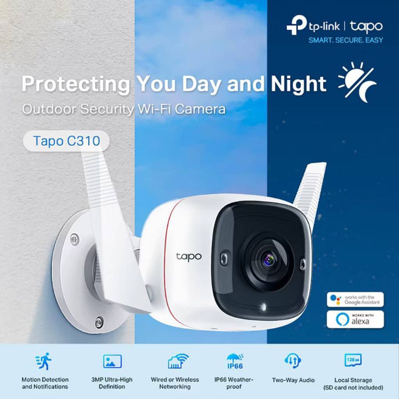 TP-LINK Tapo C310 3MP Ultra Resolution Outdoor Security IP66 weatherproof Wireless Wifi Camera ...