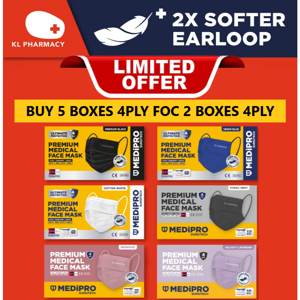 [BUNDLE DEAL 4PLY BUY 5 FREE 2 BOXES][LIMITED OFFER] MEDIPRO SURGITECH ...