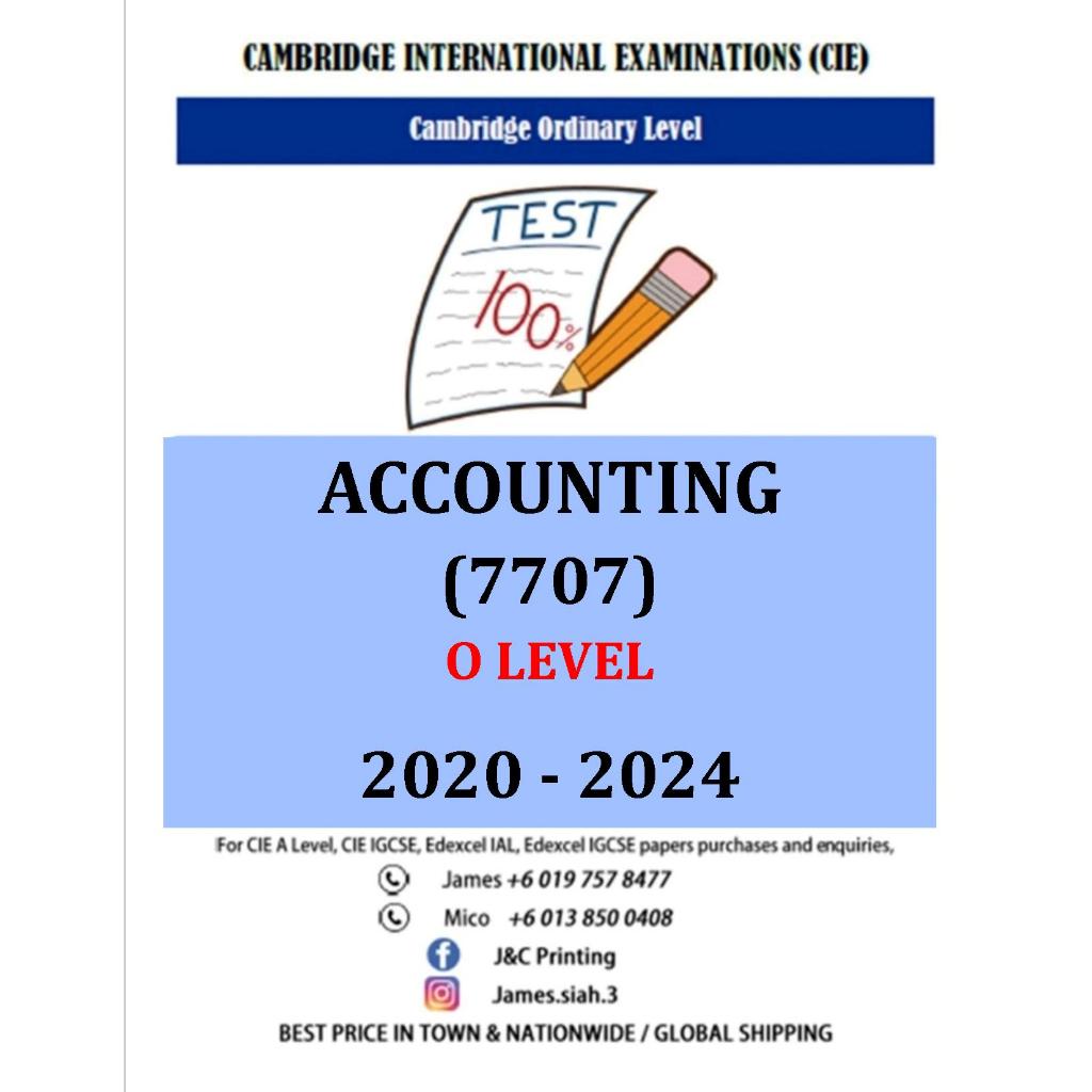 O Level ACCOUNTING (7707) 2020-June/Nov 2024 (Paper 1,2) | Shopee Malaysia