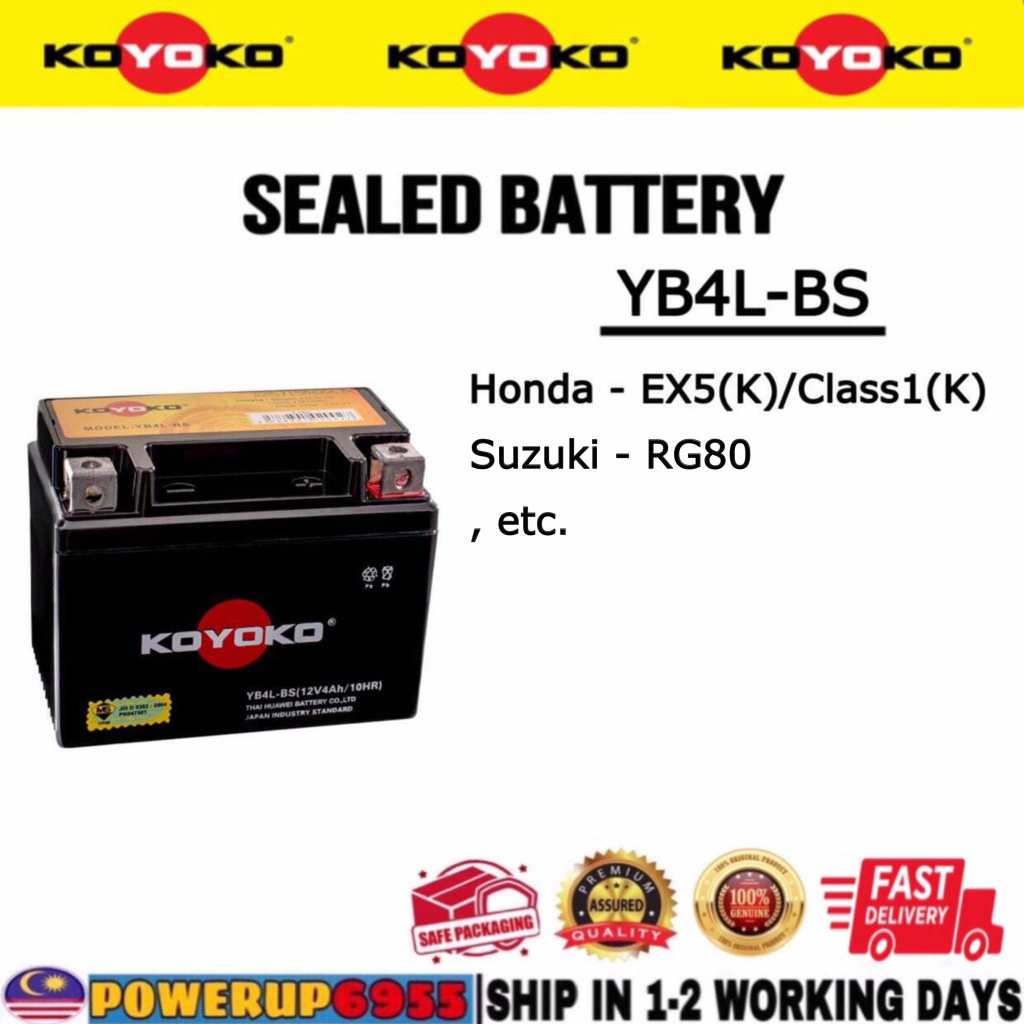 YB4L-BS YB4L BT4 KOYOKO SEALED BATTERY BATERI SEAL EX5 CLASS 1 KICK ...