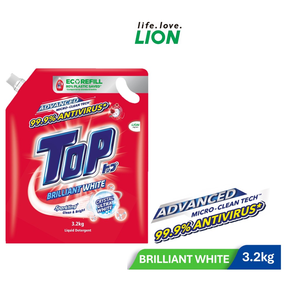 TOP Liquid Detergent Refill Brilliant White 3.2KG | Shopee Malaysia
