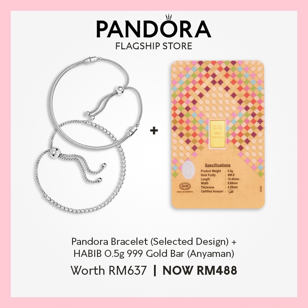 EXCLUSIVE SET Pandora Bracelet x Habib Gold Bar (0.5G) | Shopee Malaysia