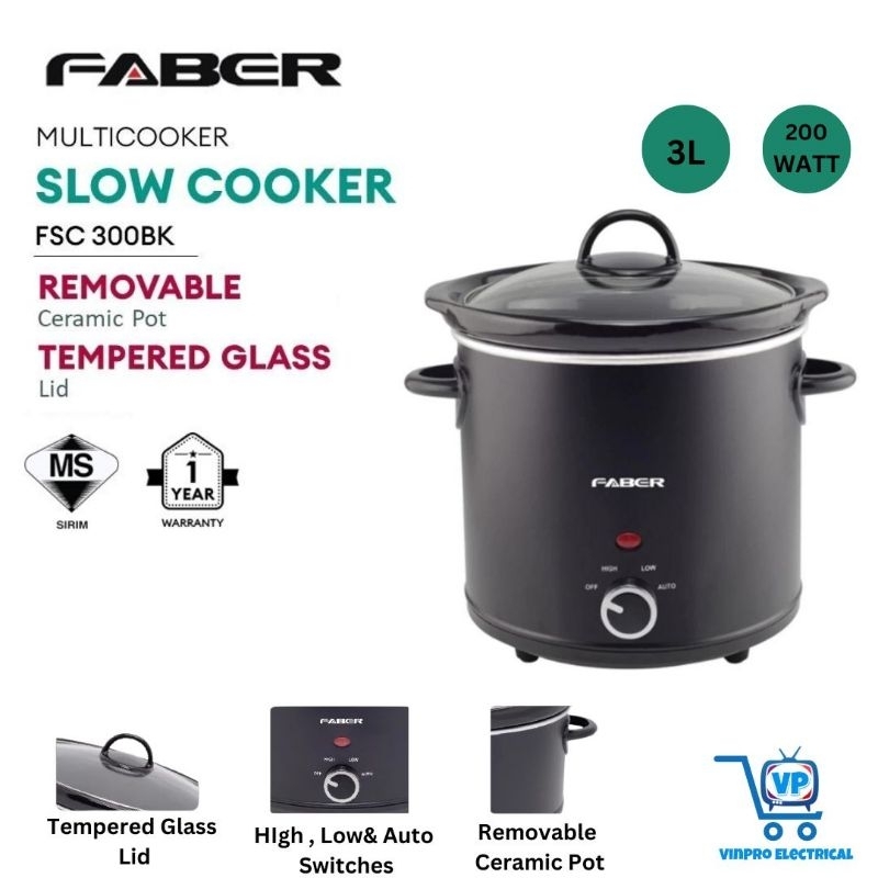 Faber FSC300BK Slow Cooker (3.0L) | Shopee Malaysia
