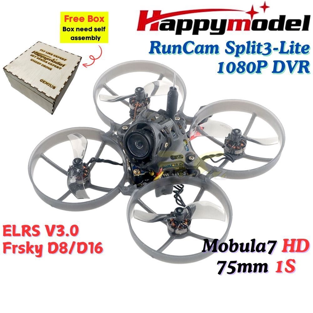 Happymodel Mobula7 1S HD 75mm X12 5In1 AIO w/ RunCam Split3-Lite 1080P ...