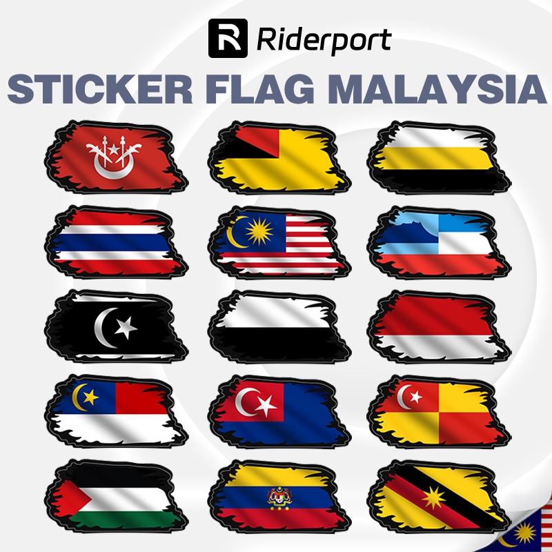 Mini Sticker Bendera Malaysia Flag Stickers Motor Kereta Sabah Kelantan ...