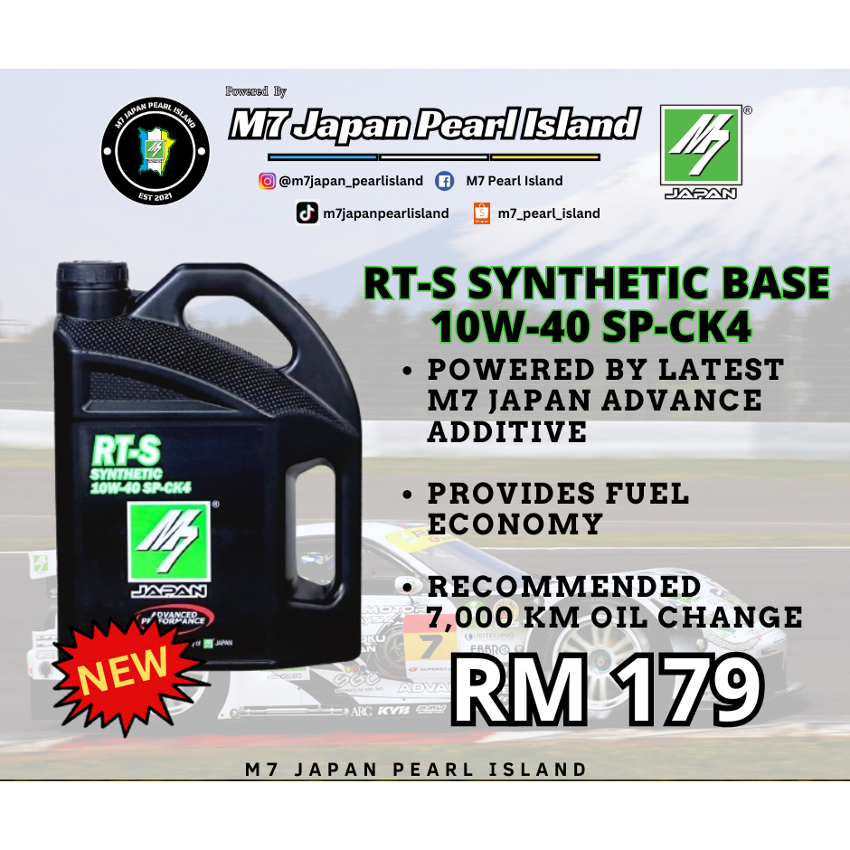 M7 JAPAN RT-S SYNTHETIC BASE 10W-40 SN CJ Engine Oil | Shopee Malaysia