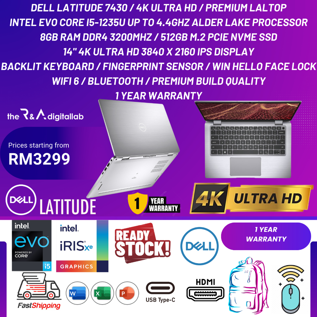 Dell Latitude 7430 EVO Corei5-1235u/8GB/512GB/14"4K UHD/Backlit ...