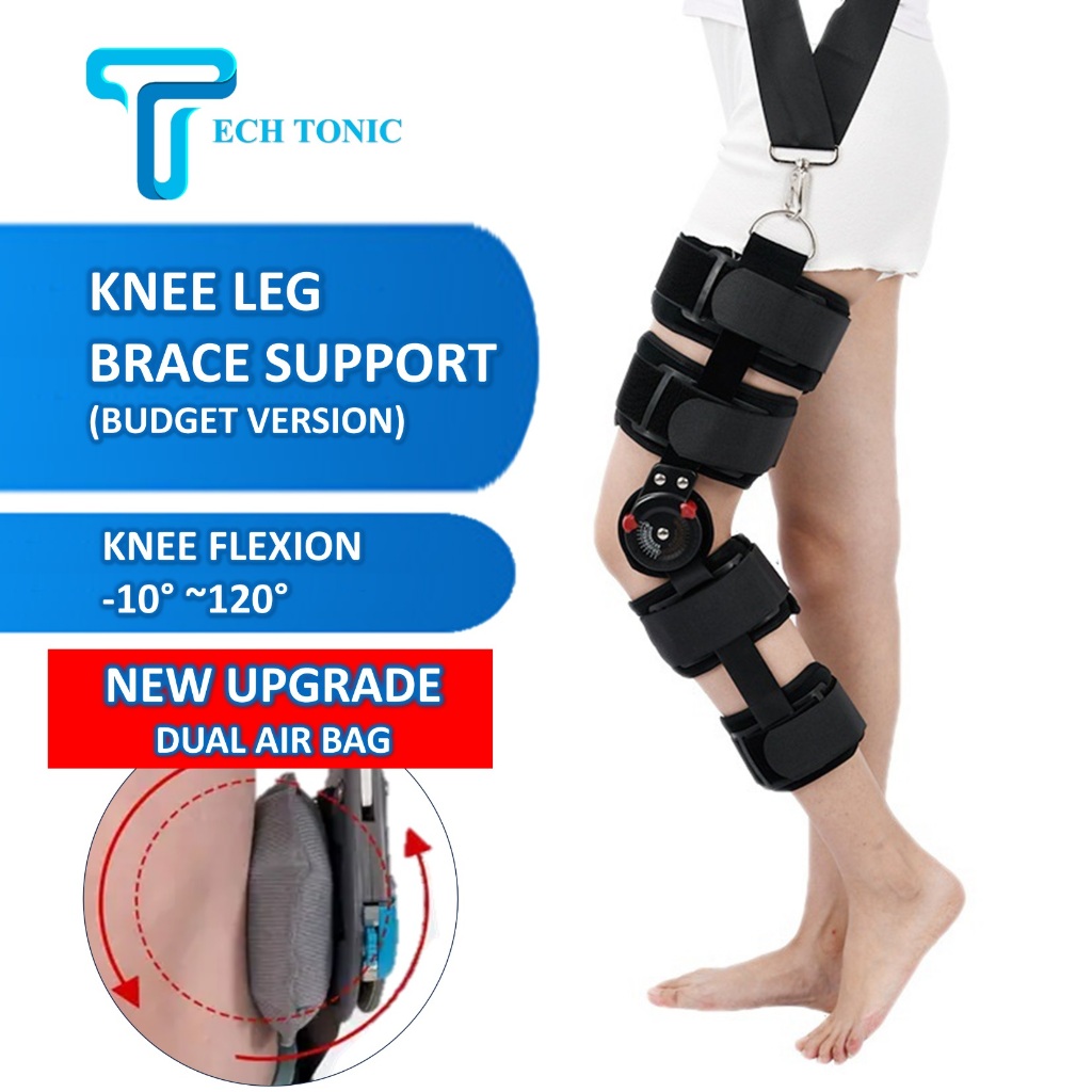 (Upgrade Airbag) Light Weight Knee Leg Brace Support Hinged Comfort ...