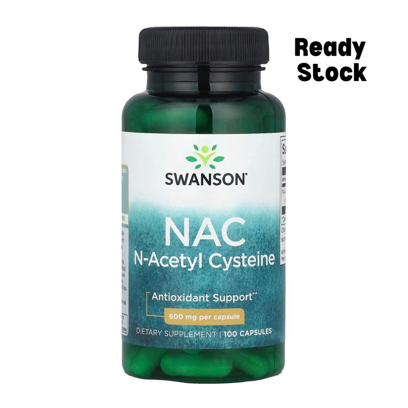 Swanson NAC, N-Acetyl Cysteine, 600 mg, 100 Capsules | Shopee Malaysia