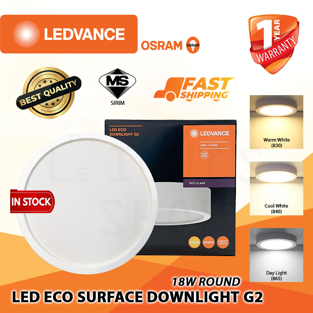 LEDVANCE LED ECO SURFACE DOWNLIGHT SR60 G2 18W(6") 6500K/4000K/3000K ...