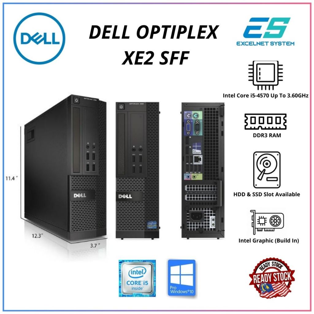 Dell OptiPlex XE2 SFF, Intel Quad Core i5-4570S up to 3.6 GHz, DDR3 RAM ...