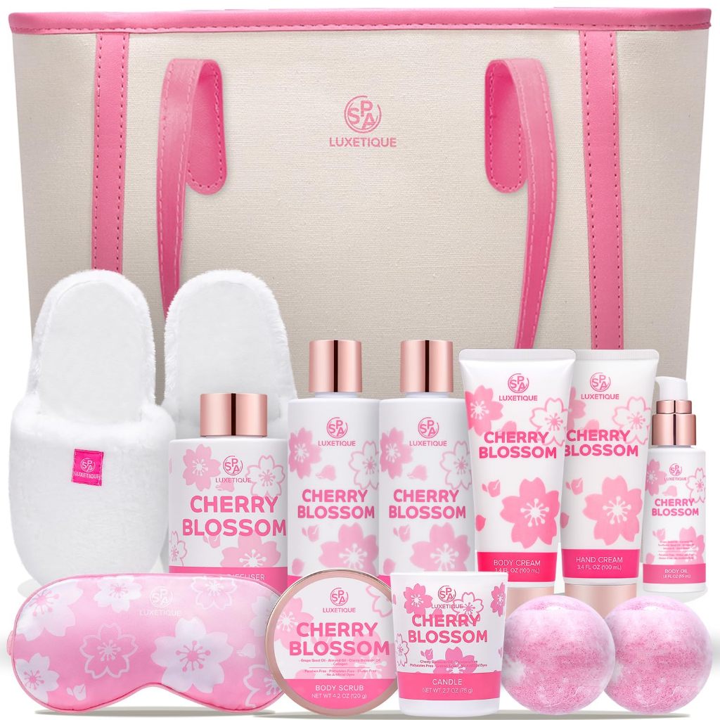 Spa Luxury 12 Piece Sakura Bath Gift SetLuxurious Self-Care Set Gift ...