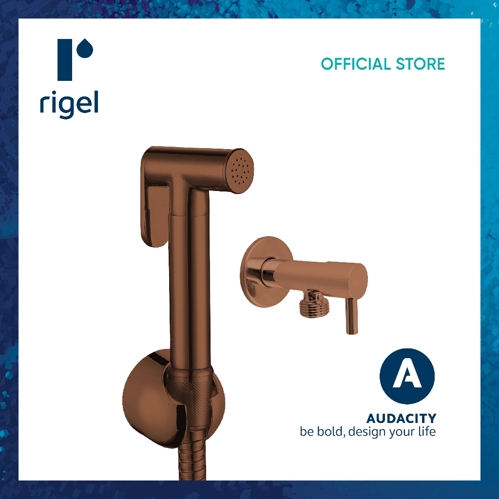 [P.O] RIGEL Bidet Spray Set Brushed Copper (Angle Valve & Bidet Sprayer) - SA013VTS (BrCu ...