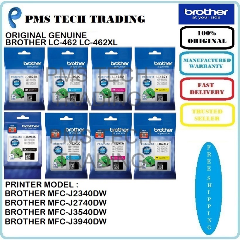 BROTHER ORIGINAL INKJET LC462BK LC462C LC462M LC462Y LC462XLBK LC462XLC ...