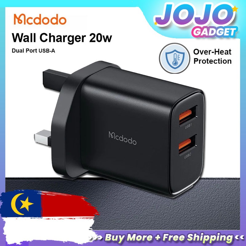 Mcdodo Charger Dual USB 12W Fast Charger With IP Type C USB Cable ...