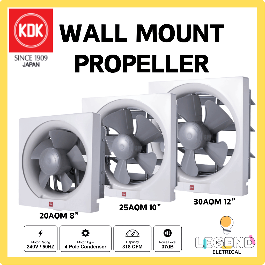 KDK Wall Mount Propeller Ventilating Fan / Wall Exhaust Fan 20AQM 8 ...