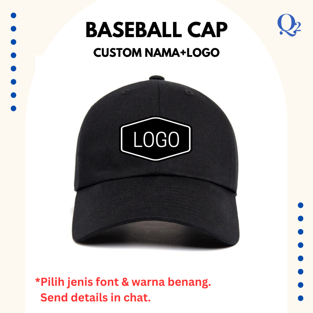 Custom Sulam Topi Nama / Logo Embroidery Baseball Cap H6 | Shopee Malaysia