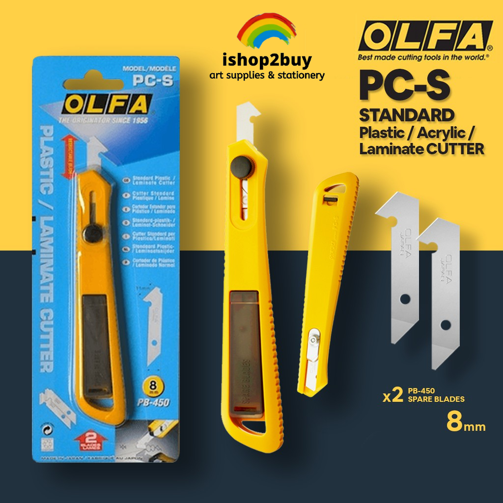 OLFA Plastic Cutter Acrylic Cutter Laminate Cutter PC-S with Blades Refill PB-450 | Shopee Malaysia