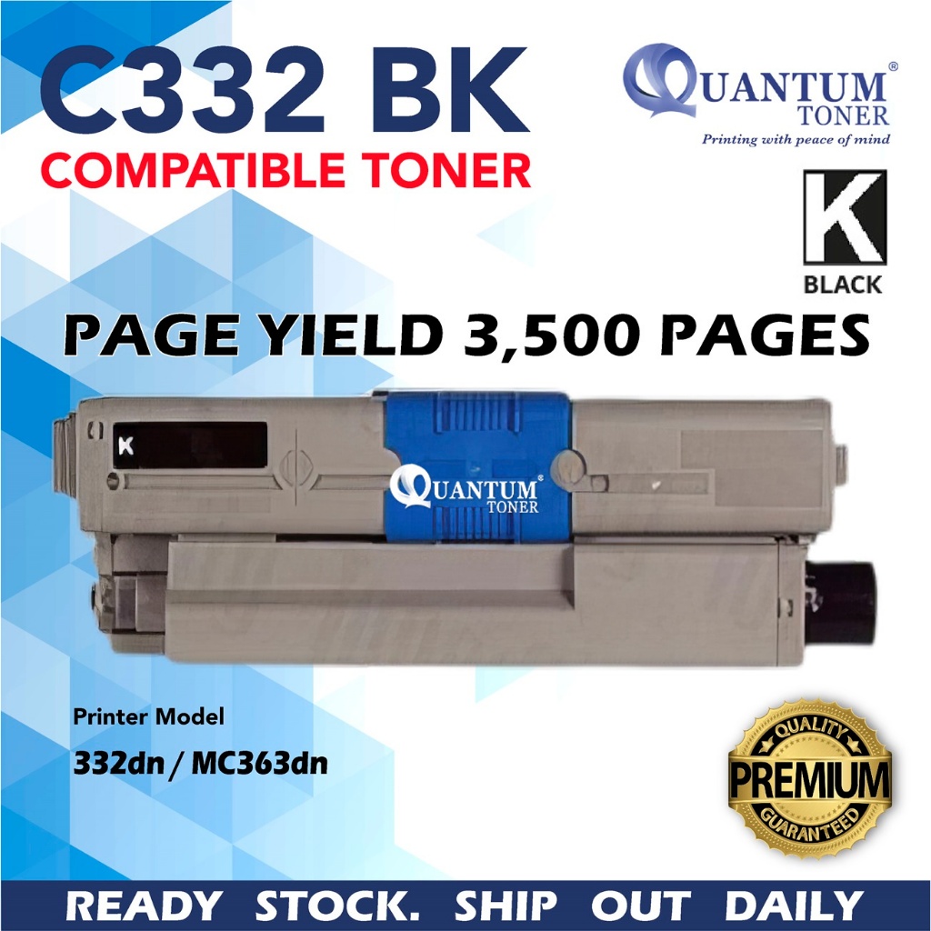 Oki C332 BK High Quality Compatible Laser Toner Black Cartridge for ...