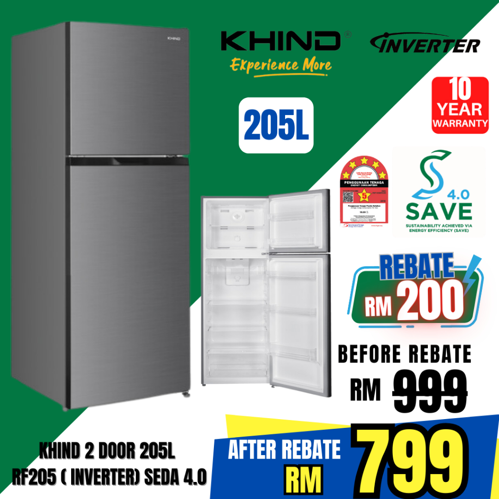 KHIND INVERTER REFRIGERATOR | FRIDGE 2 DOOR RF205 | RF275 | RF355 ...