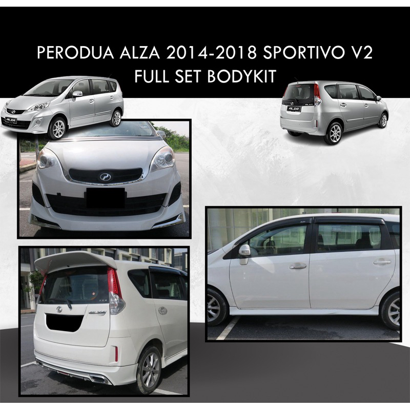 PERODUA ALZA 2014-2018 SPORTIVO V2 STYLE FULL SET BODYKIT FRONT SKIRT ...
