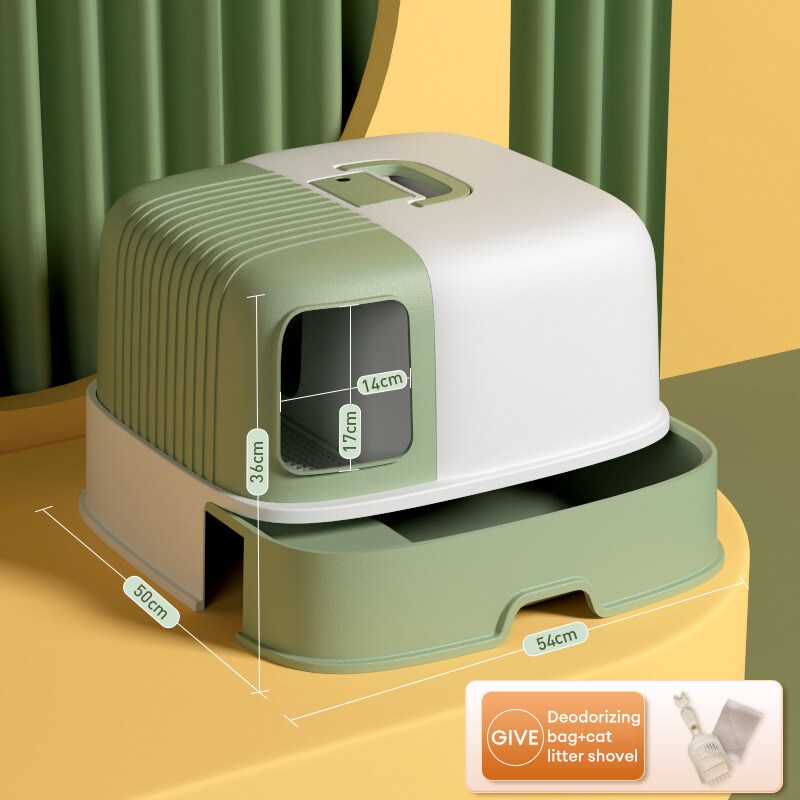 Cat Litter Box Large Anti-Odor Cat Litter Cage Deodorizing Cat Litter ...