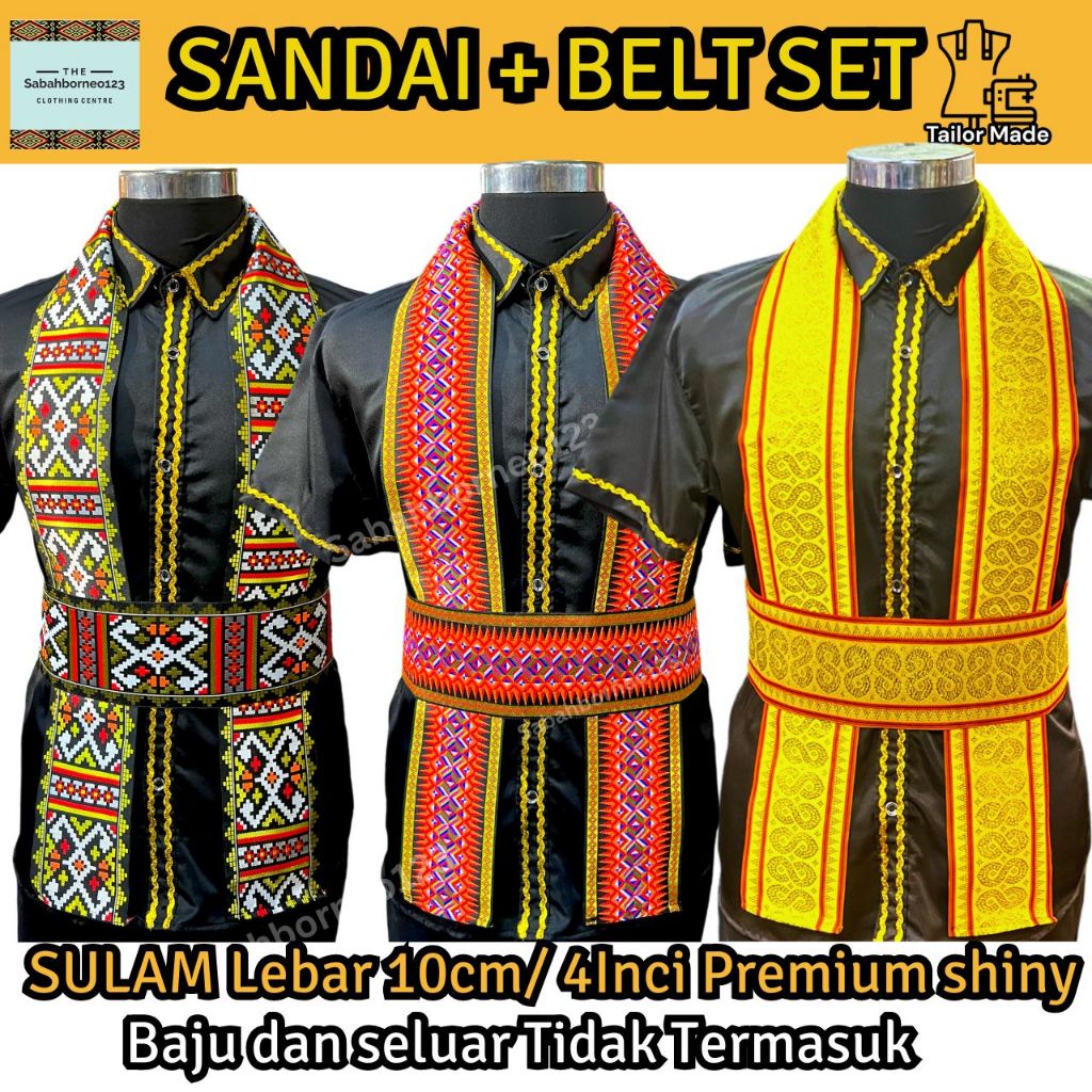 (SET) Belt + sandai /selendang/ selempang / welcome guest gift borneo ...