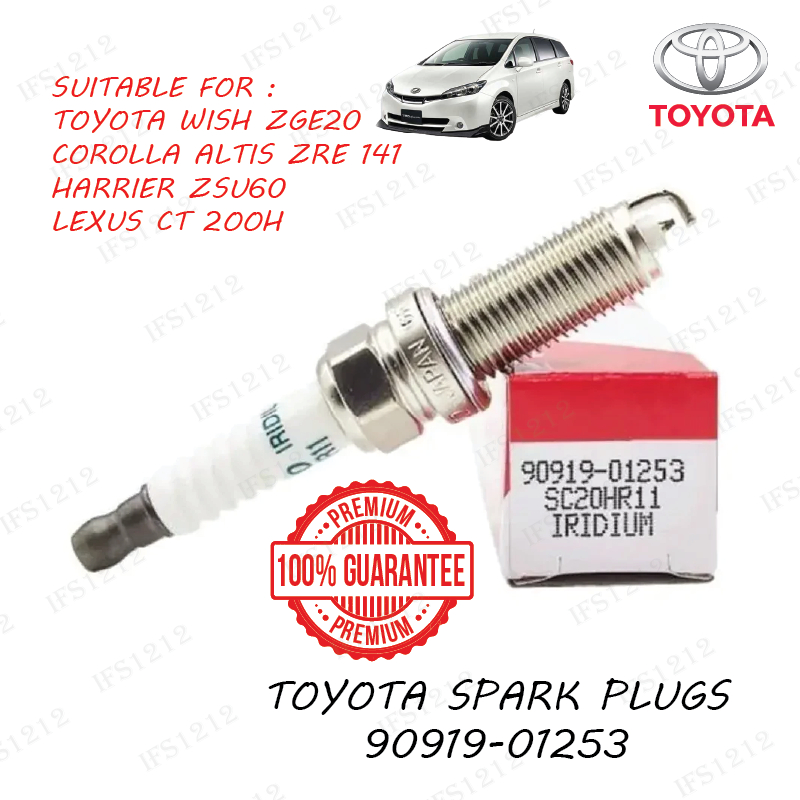 🇲🇾ORI NEW🔥 TOYOTA IRIDIUM SPARK PLUG ALTIS ZRE142 WISH ZGE20 HARRIER ZSU60 LEXUS CT 2OOH 90919 ...