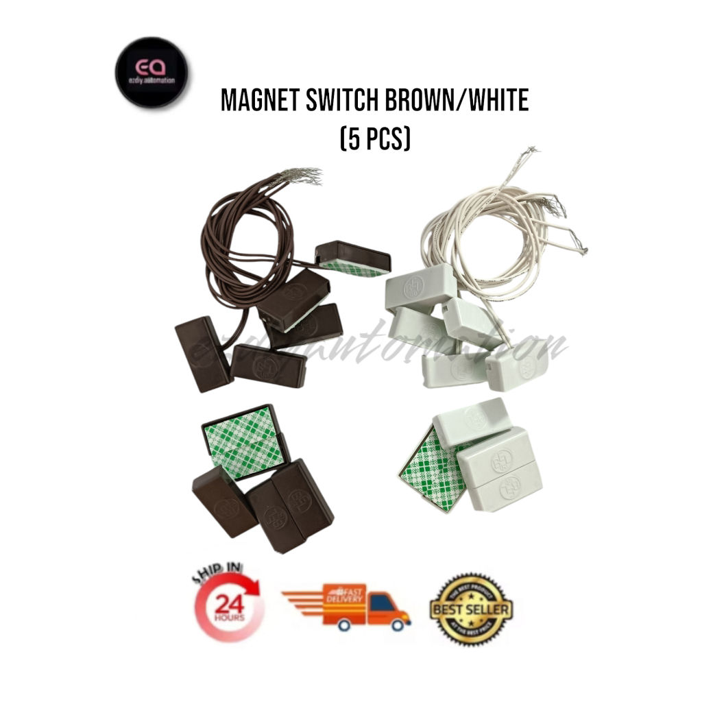 EBELCO Door/Window Contact Magnetic Sensor Switch Alarm (5pcs) | Shopee ...
