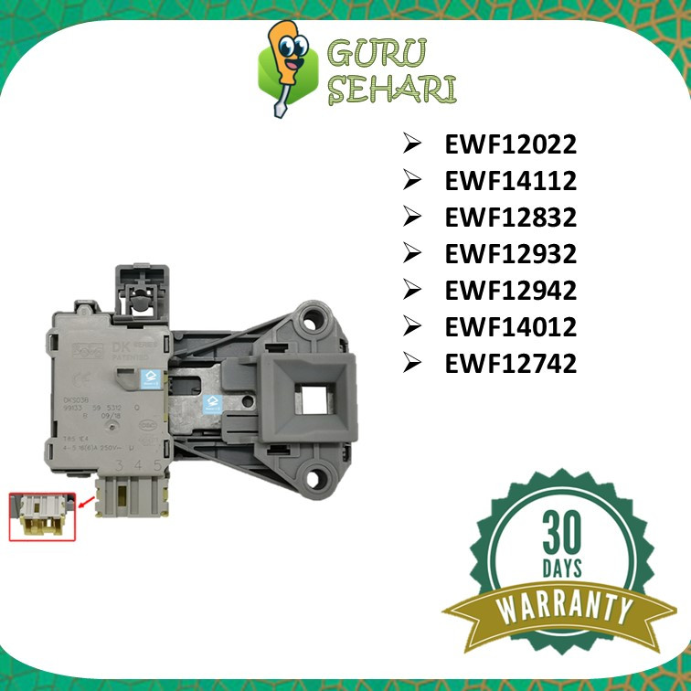 ELECTROLUX WASHING MACHINES DOOR LOCK 3 PIN 132846902-MODEL WF12022 ...