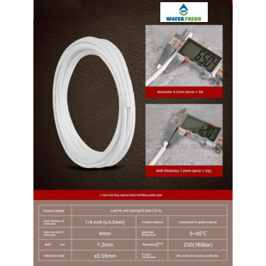 TAIWAN NSF CERTIFIED 6MM 1/4" WATER FILTER HOSE PIPE TUBE CUCKOO COWAY ...