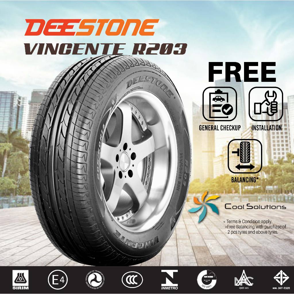 DEESTONE VINCENTE R203 165/60R13; 165/55R14; 175/65R14; 185/60R14; 185 ...