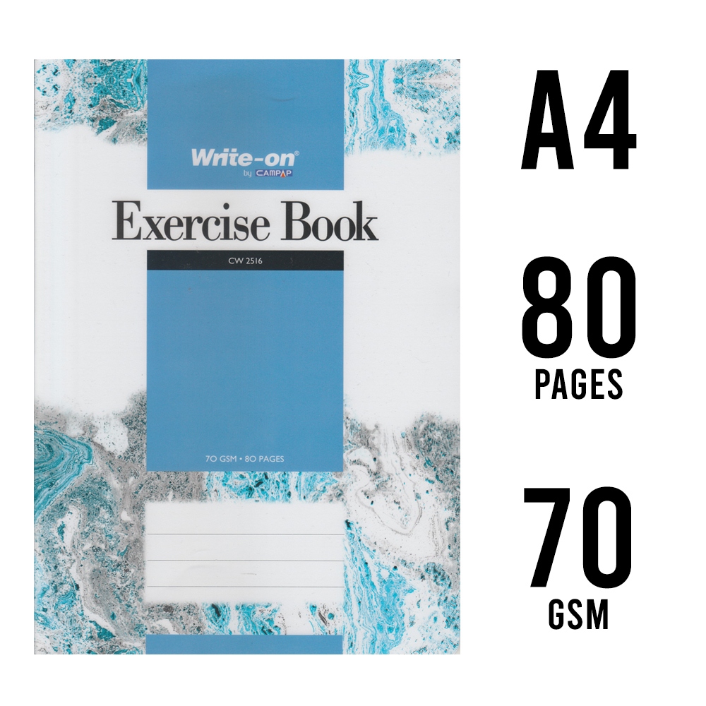 CAMPAP | EXERCISE BOOK | WRITE-ON PLASTIC TRANSPARENT COVER" EXERCISE ...