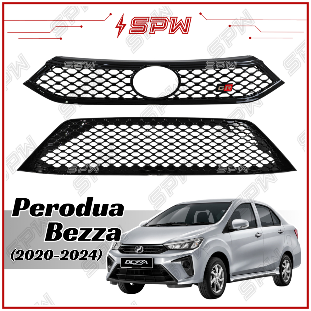 Perodua Bezza (2020-2025) V2 GR-Sport Front Grill Lower Grill Honeycomb ...
