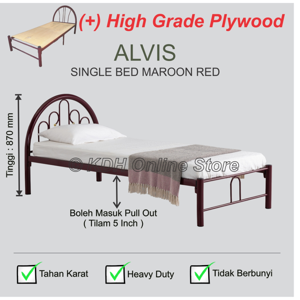 🔥Boleh Pull Out🔥 Metal Bed Frame Katil Bujang Single Bed Metal Katil ...