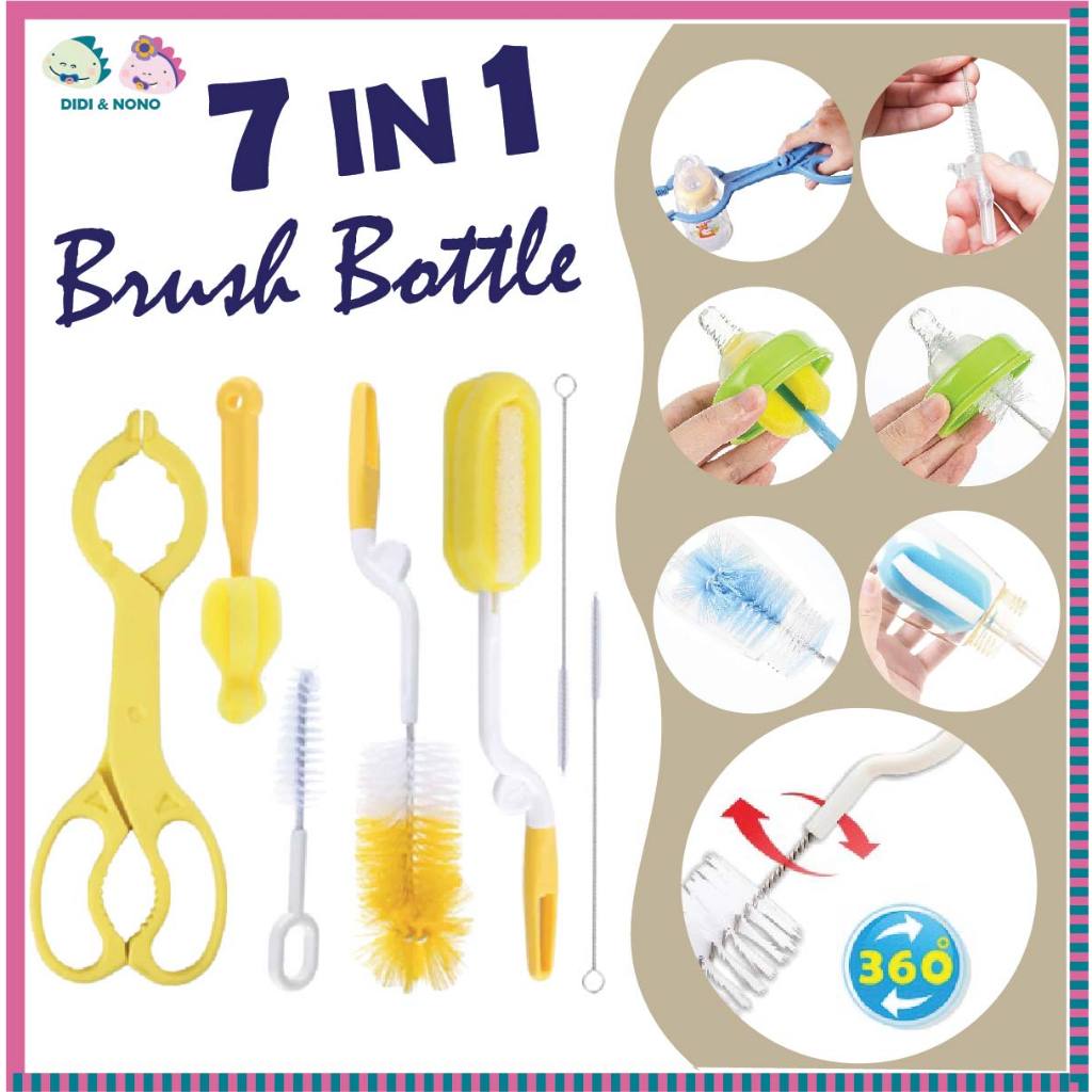 7in1 5in1 Baby Bottle Brush Nipple Brush Berus Botol Susu Bayi Random Colour | Shopee Malaysia