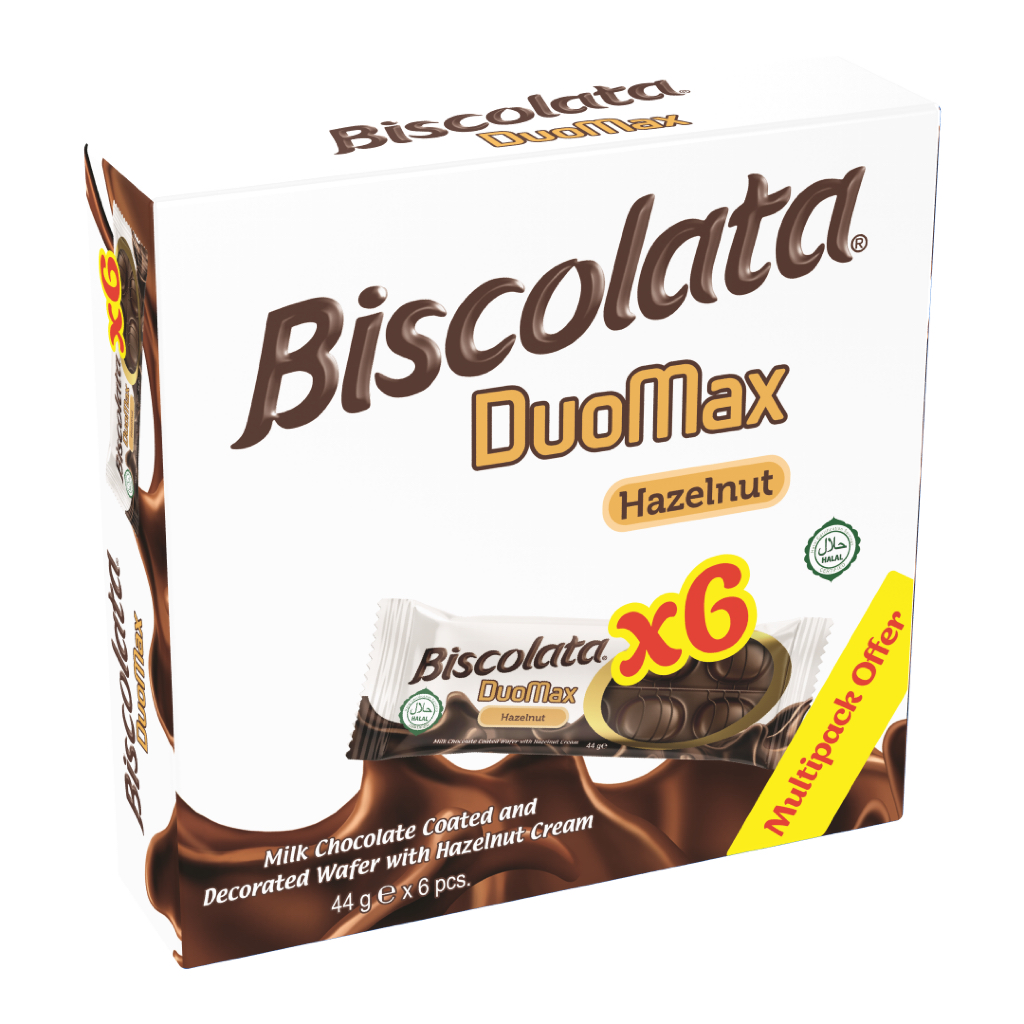 Biscolata Duomax Hazelnut Chocolate (44g x 1 Box x 6 Pack) | Shopee ...
