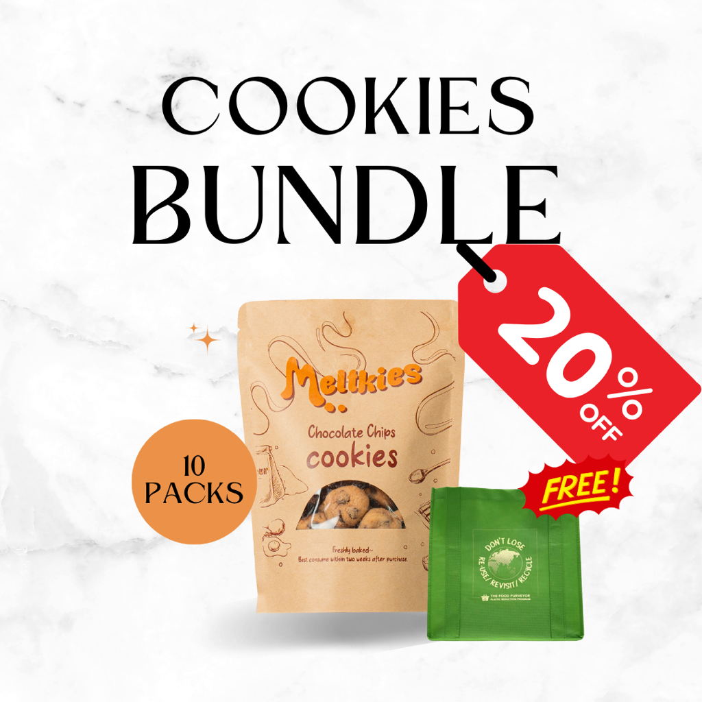 Meltkies MEGA DEAL! Chocolate Chip Cookies (10 x 100g) + Free Tote Bag | Freshly Baked Goodness ...