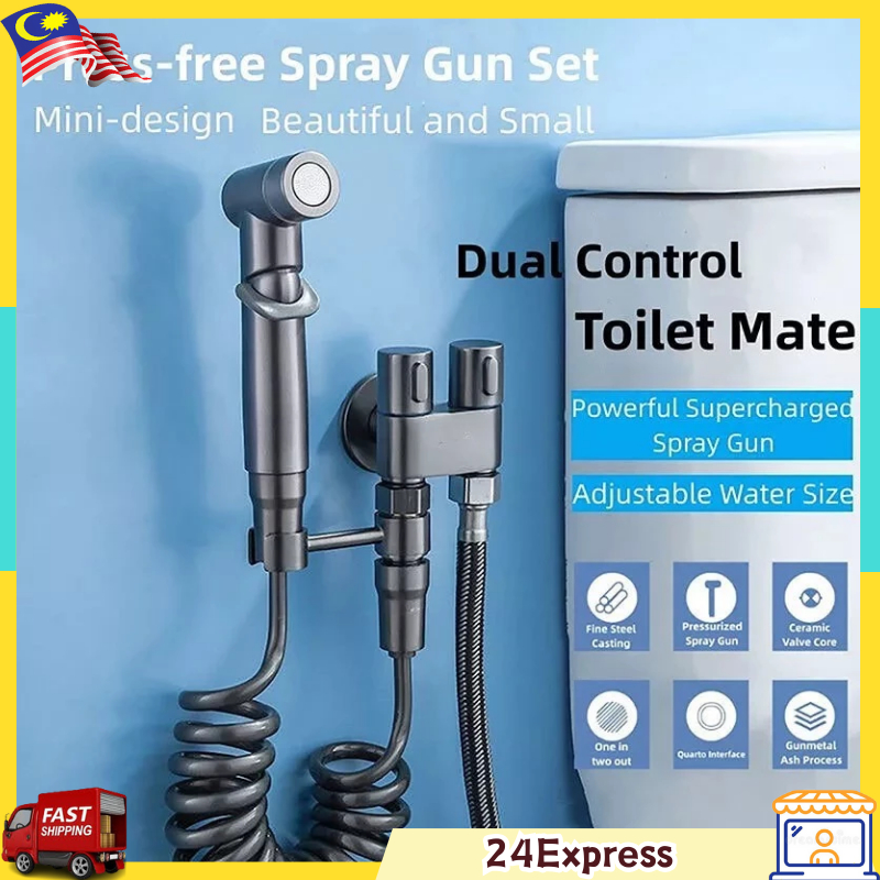Stainless Steel Bidet Spray Set Hand Bidet Two Way Tap Faucet Bathroom ...