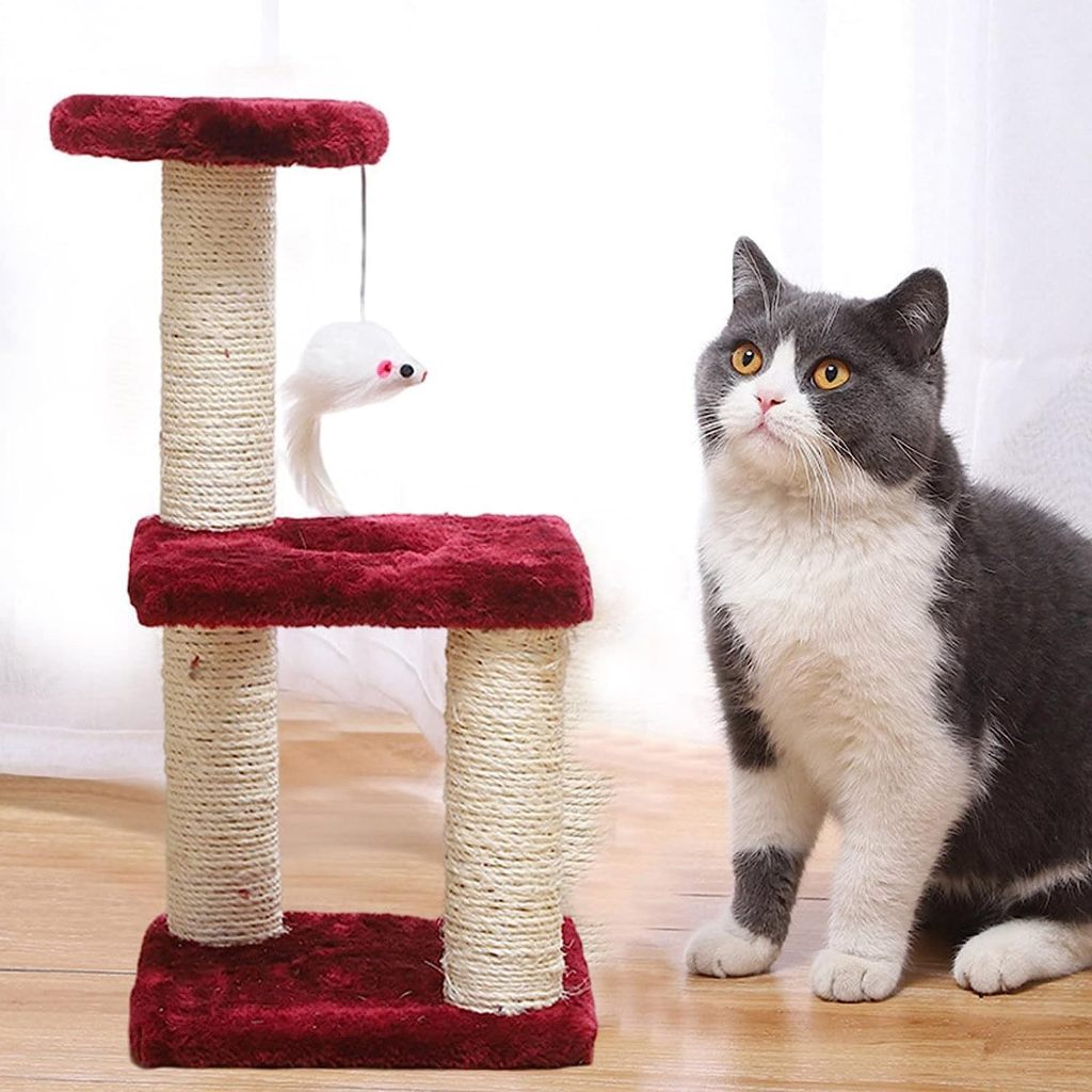 SISAL 3 Layer Mini Square Cat Climbing Tower Cat Tree Scratching Post ...