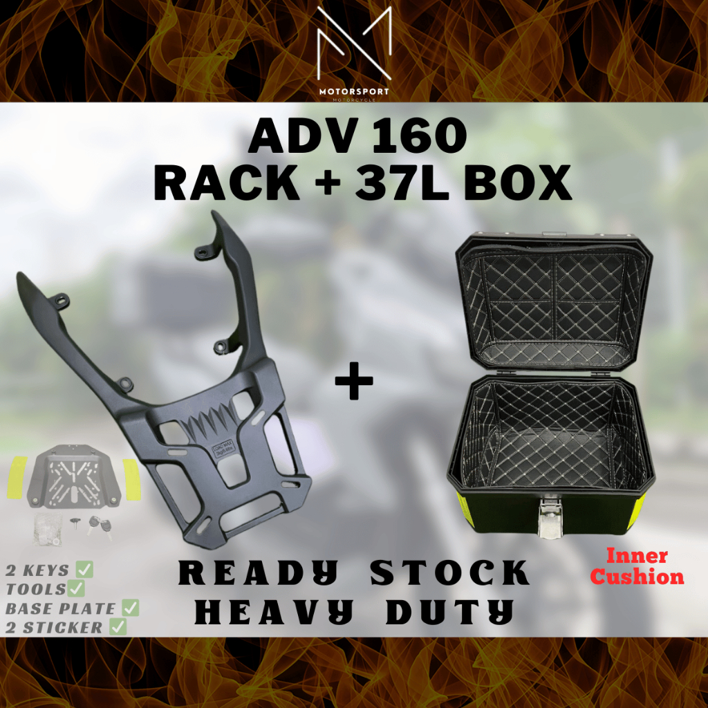 HONDA ADV160 Rack With Box Monorack Top Box 37L 47L 55L Bracket Rack ...