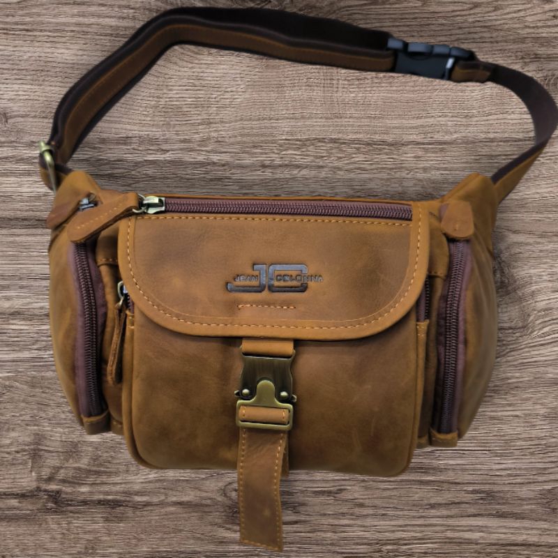 Original Jean Cavanan 6005* Cow Leather Waist Bag Pouch Bag Crossbody ...
