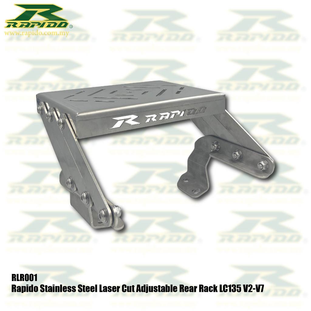 Rapido Stainless Steel Laser Cut Adjustable Rear Rack for LC135 V2-V7 ...
