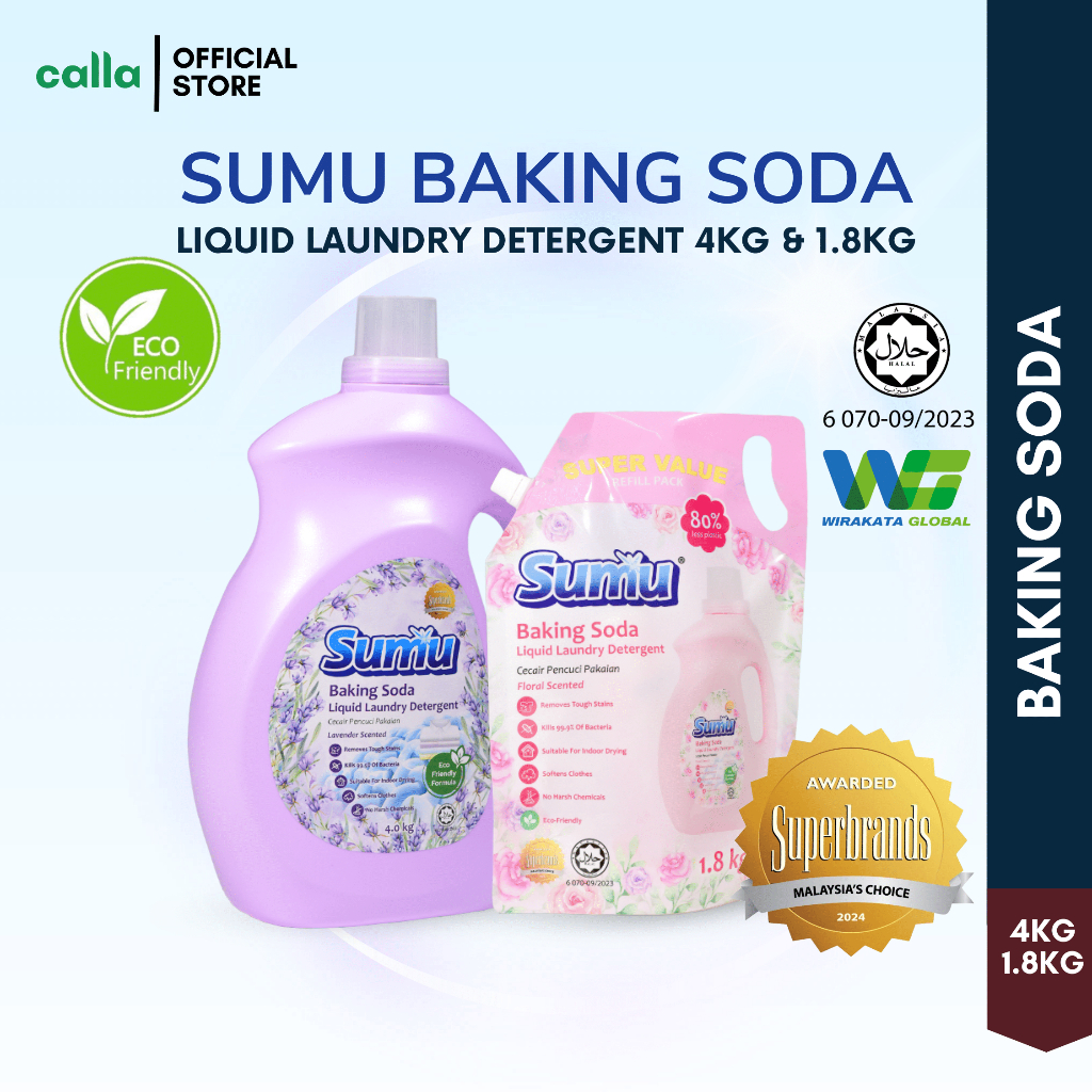 SUMU Baking Soda Liquid Detergent (4kg&1.8kg) / detergent liquid /sabun ...