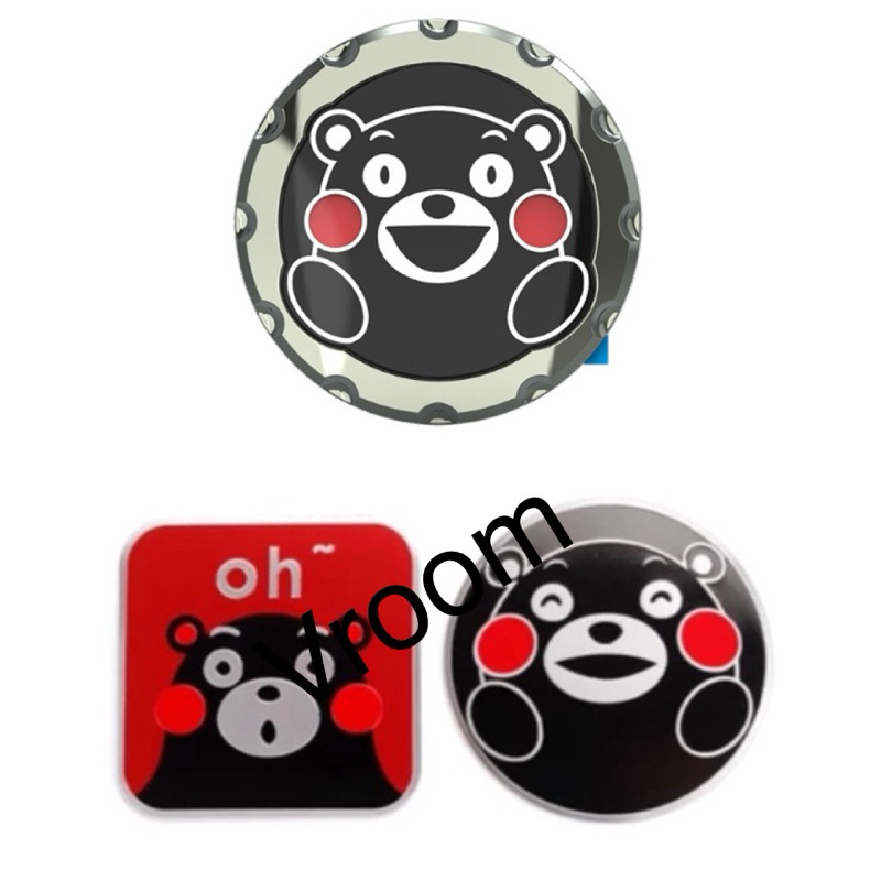 1pc Car Sticker Emblem Metal Kumamoto Kumamon Cartoon Crystal Kumamon ...